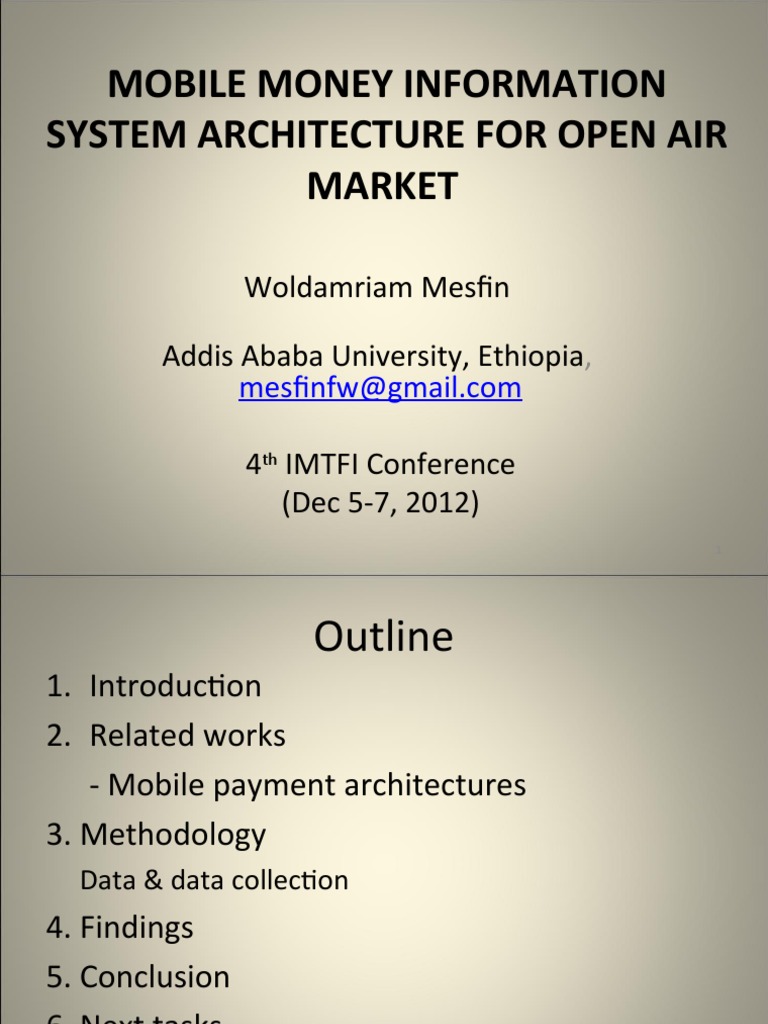 Mobile Money Information System Architecture For Open Air Market | PDF ...