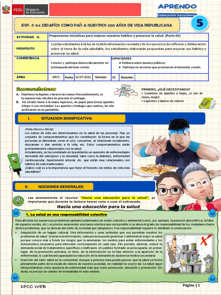 5 DPCC-WEB. ACTV 13 (Parte 01) | PDF | Bienestar | Medicina