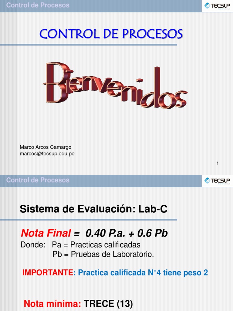 Sesión N°1 Intr A La Inst y CTRL Procesos | PDF | Sensor | Sistema de control