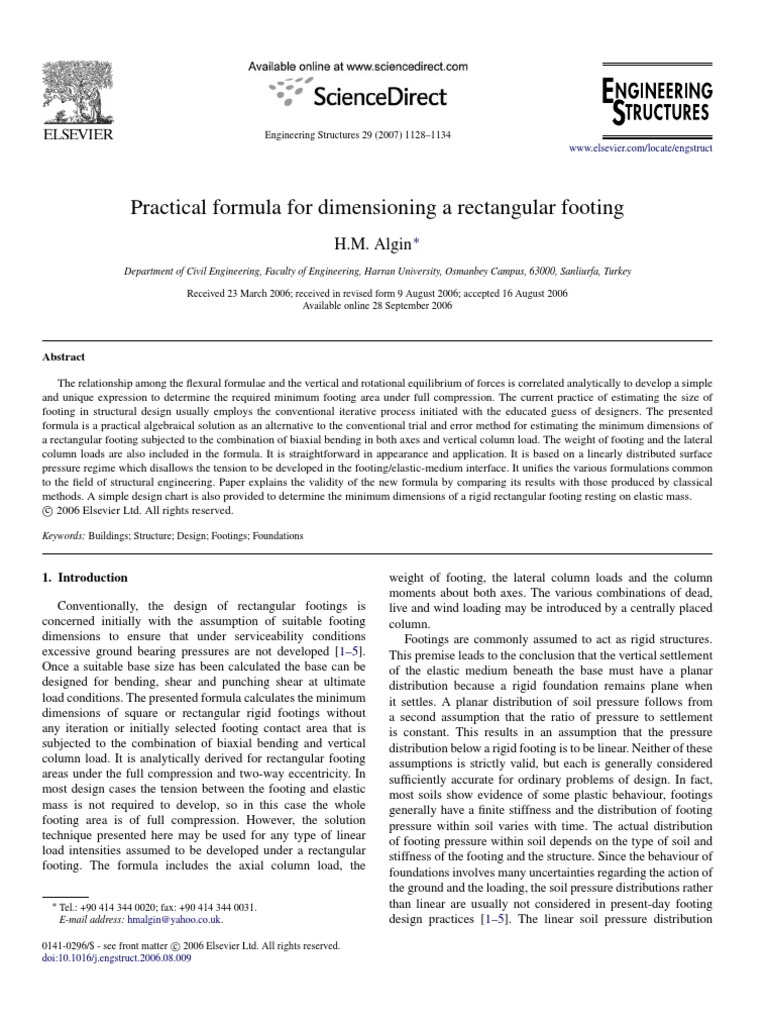 Practical Formula for Rectangular Footings | PDF | Bending | Complex Number