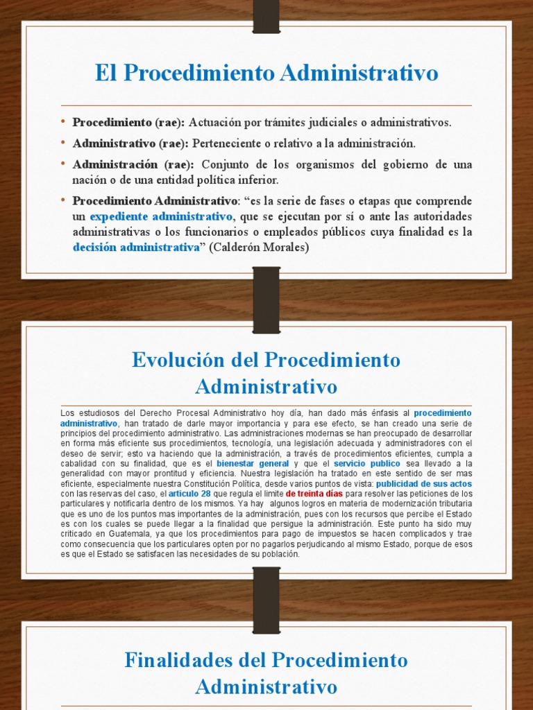 Elementos del Procedimiento Administrativo | PDF | Ley procesal ...