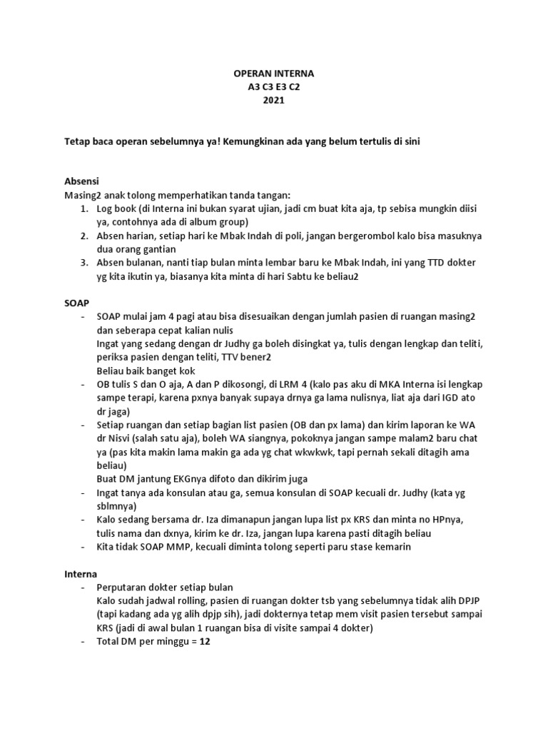 OPERAN INTERNA by RU | PDF