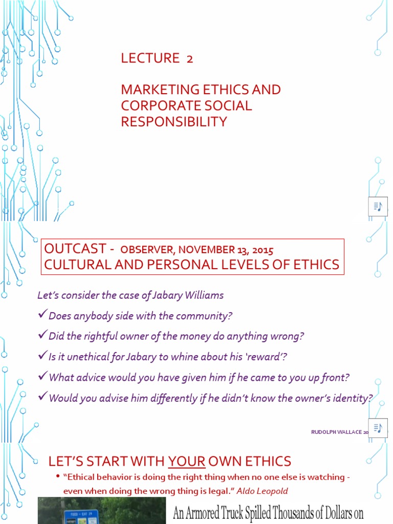 Marketing Ethics and Corporate Social Responsibility | PDF | Corporate ...