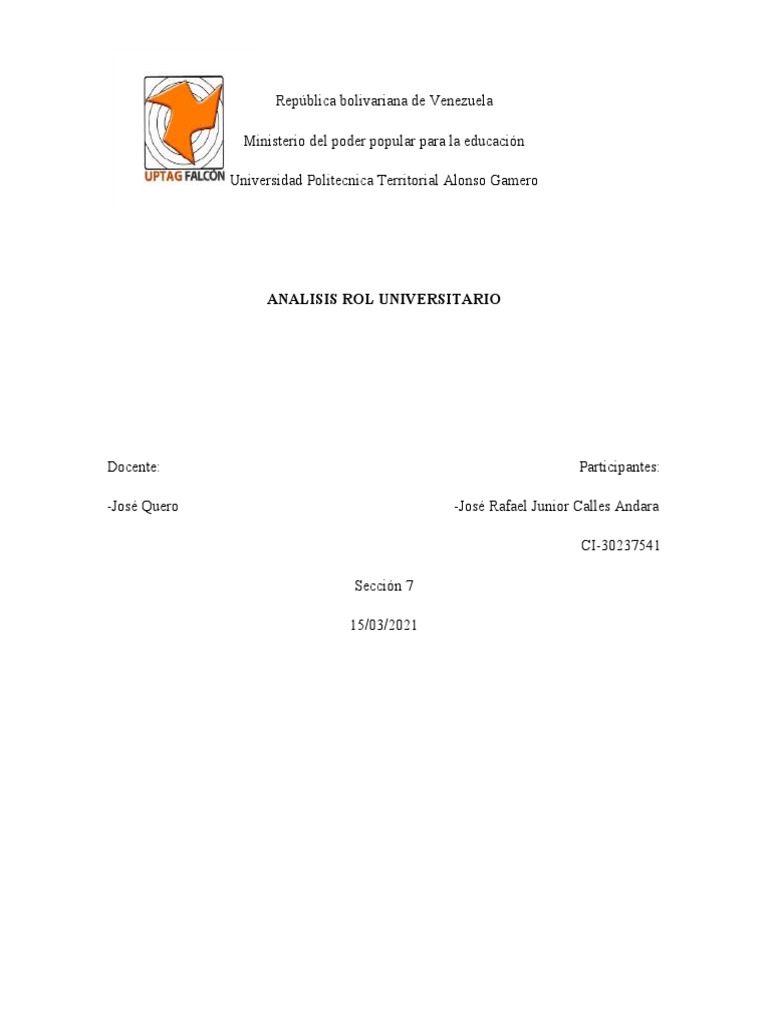 Trabajo UPTAG | PDF | Venezuela | Universidad