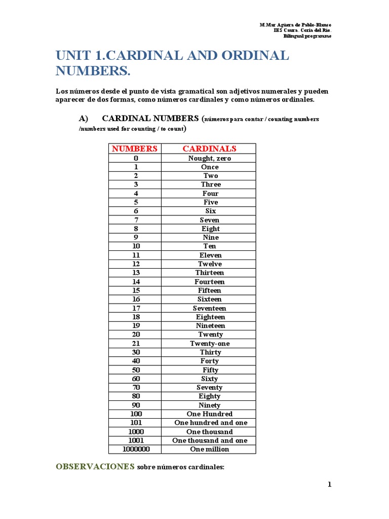 6 Lesson Numbers | PDF | Tipología Lingüística | Ciencia cognitiva