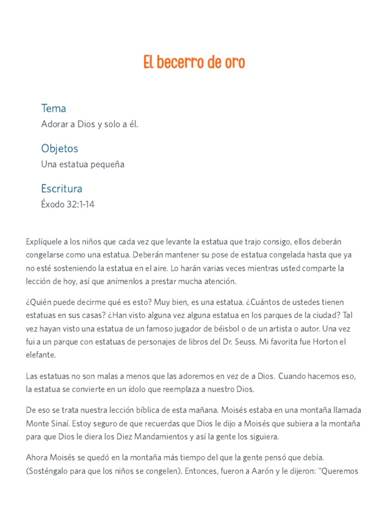 025 - El Becerro de Oro | PDF | Aaron | Moisés