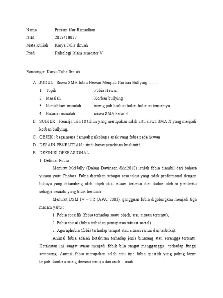 Rancangan Karya Tulis Ilmiah | PDF | Pengembangan Diri