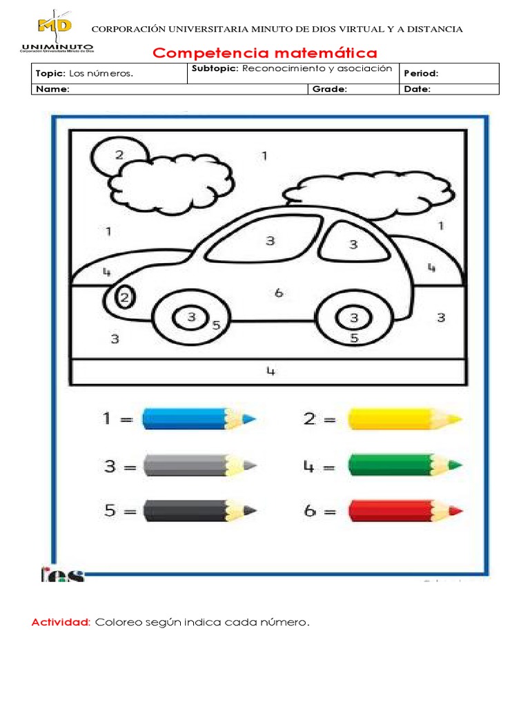 Reconocimiento y Asociación de Los Números Del 1 Al 10. | PDF ...
