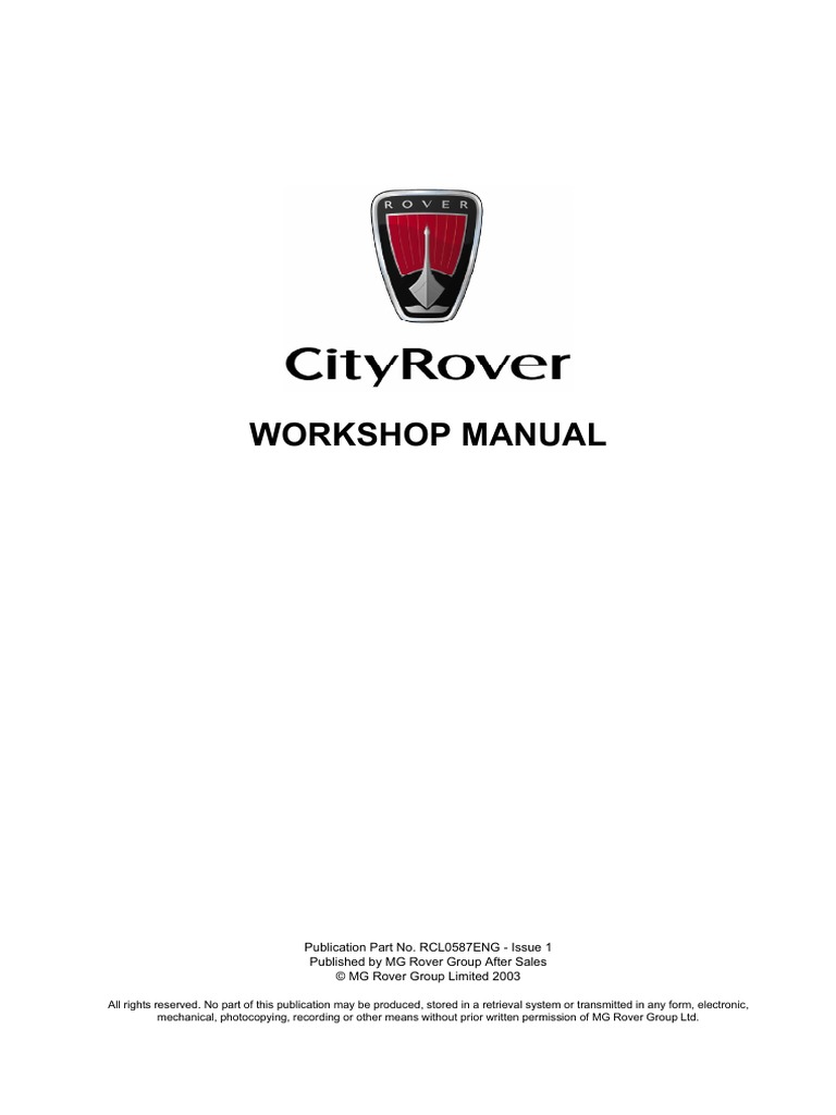 CityRover Workshop Manual | PDF