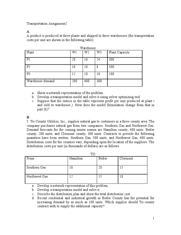 Transportation Assignment 2 | PDF