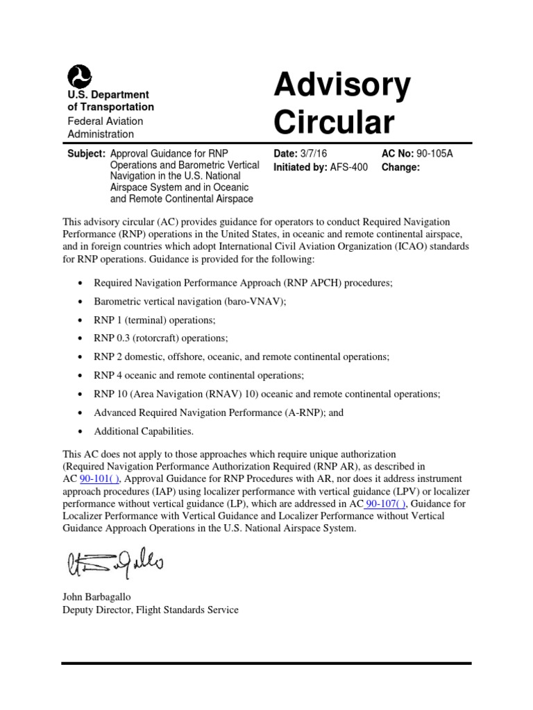 Advisory Circular: U.S. Department of Transportation | PDF | Systems ...
