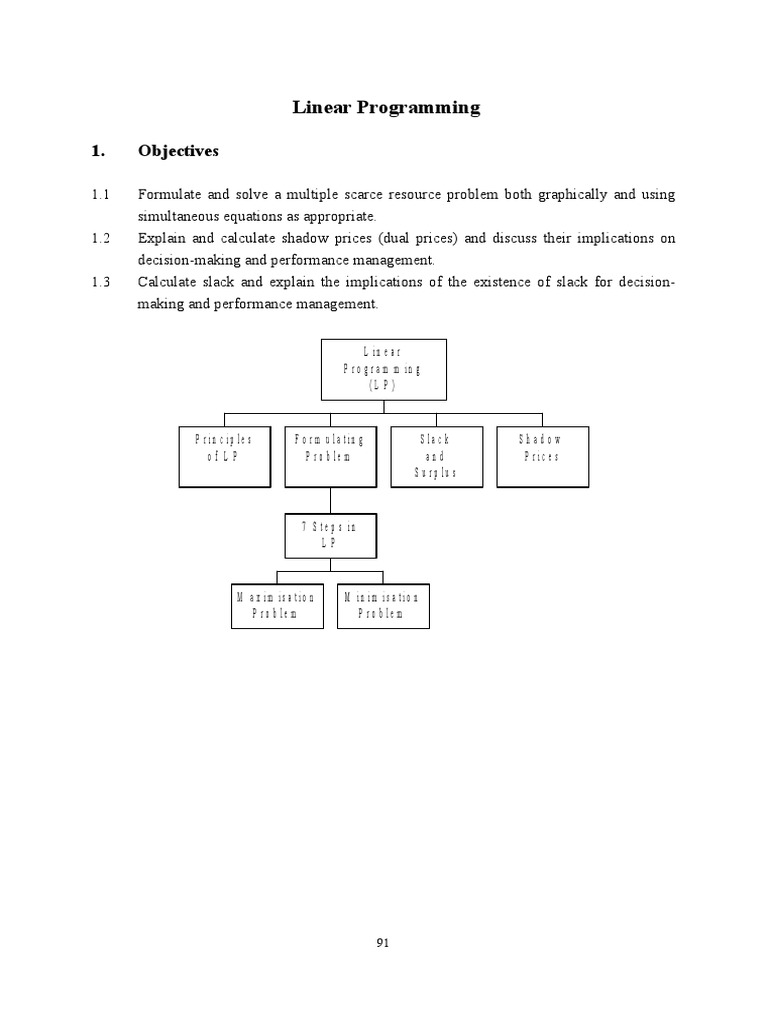 Linear Programming Pdf Linear Programming Cost Of Goods Sold