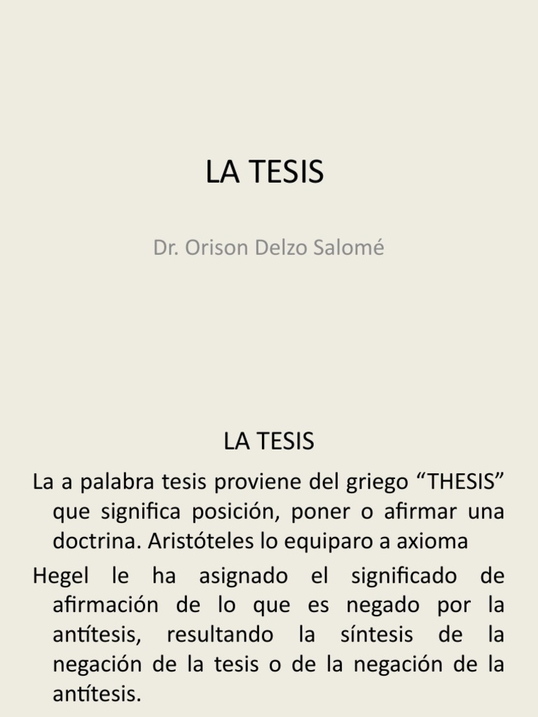 La Tesis | PDF | Doctorado | Teoría