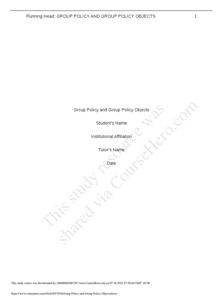 Group Policy and Group Policy Objects | PDF | Group Policy | Operating System