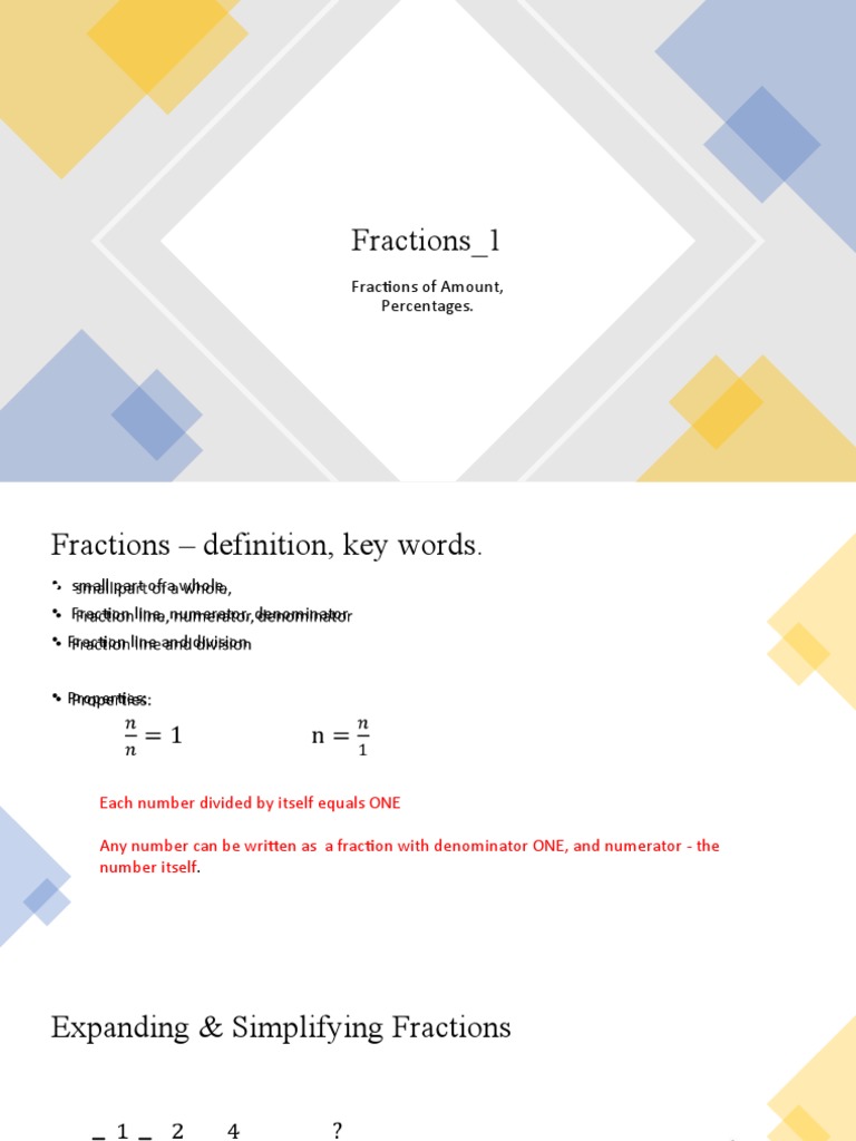 Fractions GCSE | PDF | Percentage | Mathematical Notation