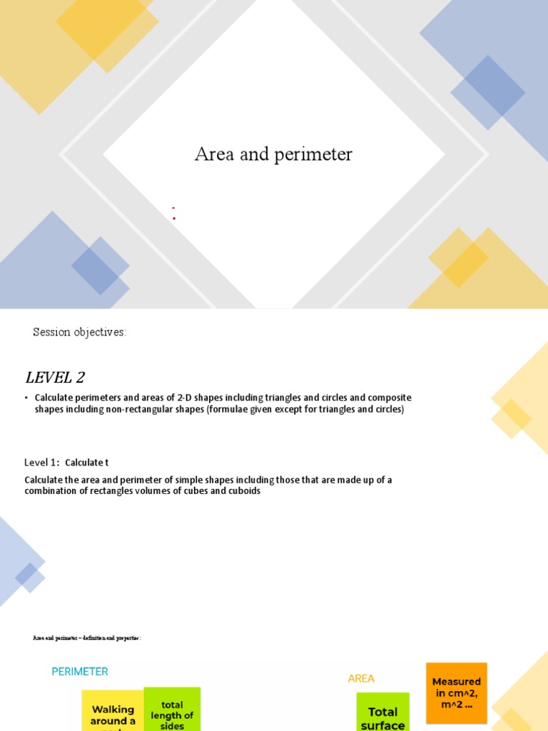 Perimeter and Area of 2D Shapes | PDF | Area | Shape