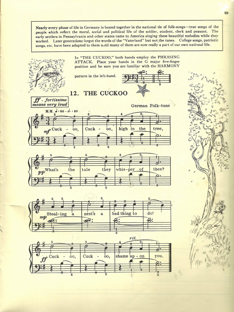 The Cuckoo, Piano Sheet Music (First Grade Book) | PDF