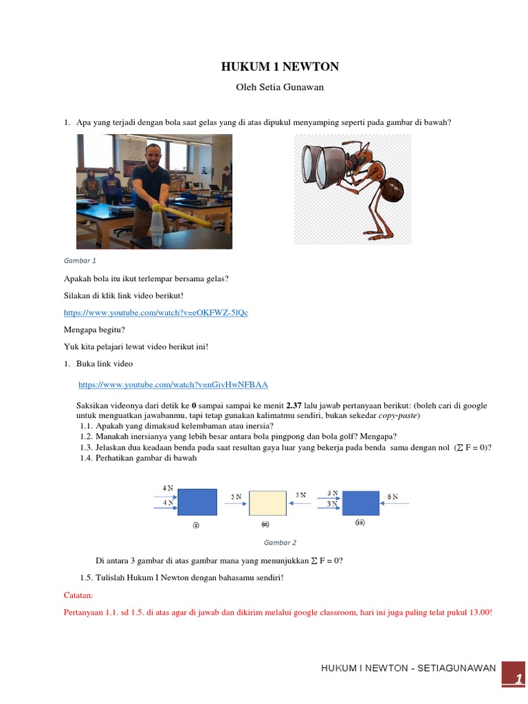 Bahan Ajar Hukum 1 Newton | PDF