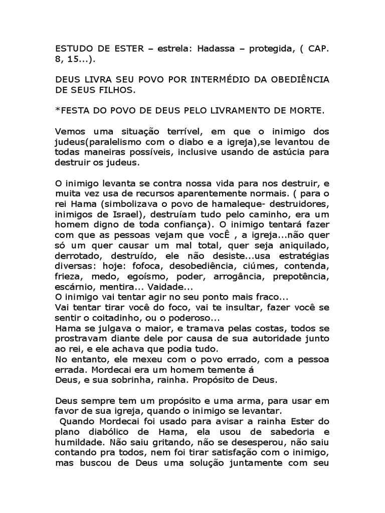 Estudo de Ester | PDF | Ester | Livro de Ester