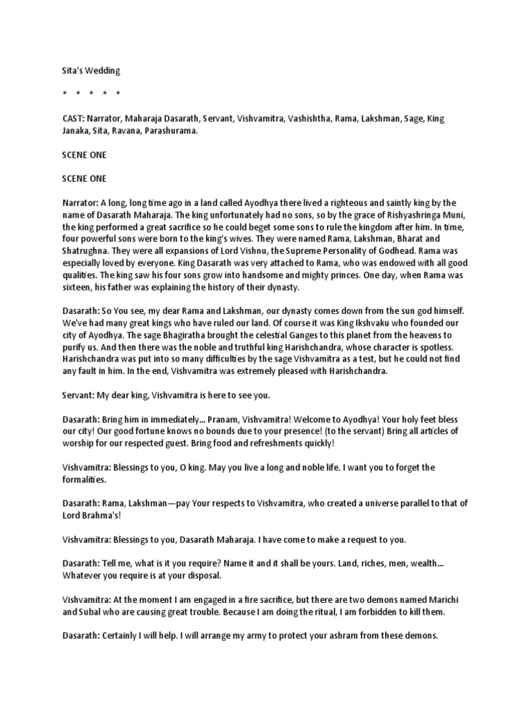 Ramayana's Script | PDF | Sita | Rama