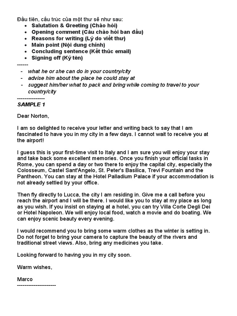 Writing Letter - B1 | PDF | Vietnam