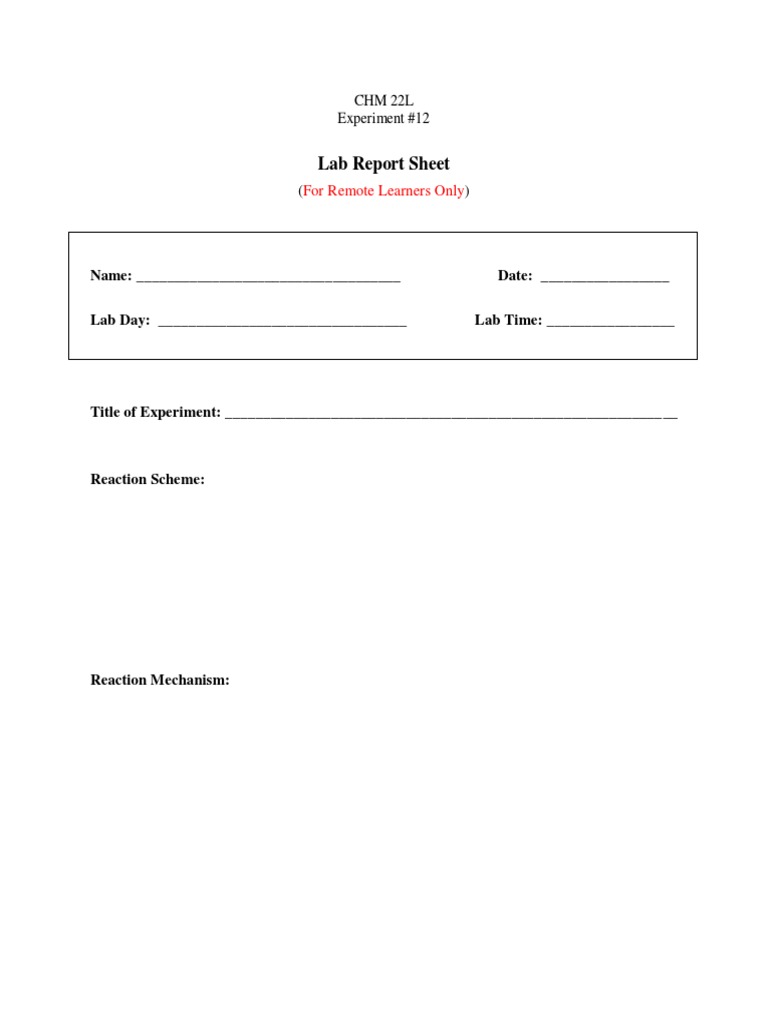 Experiment #12 - Report Sheet (Remote Learners) | PDF | Technology ...