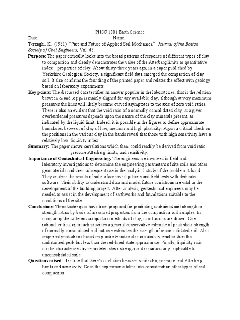 Past and Future of Applied Soil Mechanics Article Review | PDF | Soil ... Past and Future of Applied Soil Mechanics Article Review | PDF | Soil ...