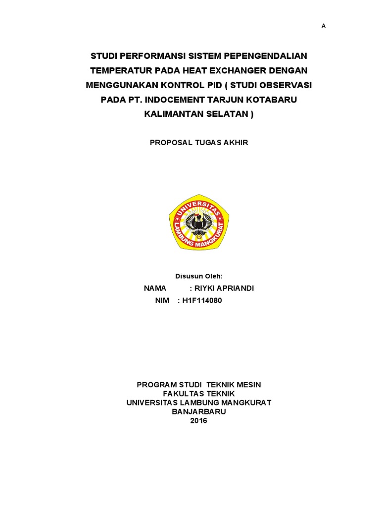 Pengendalian Temperatur Pada Heat Exchanger KNL 5 | PDF