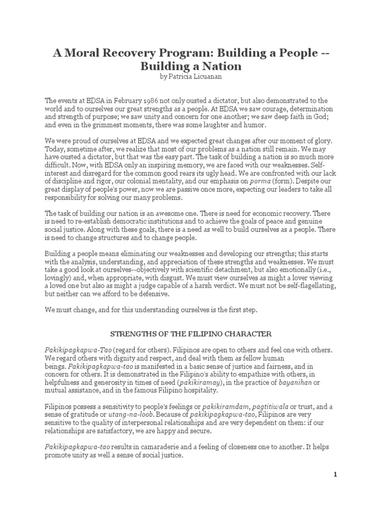 A Moral Recovery Program | PDF | Family | Self Esteem