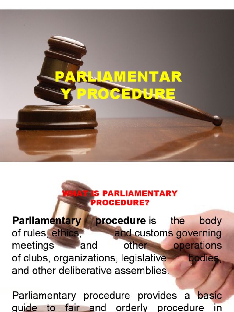 Understanding Parliamentary Procedure | PDF | Parliamentary Procedure ...