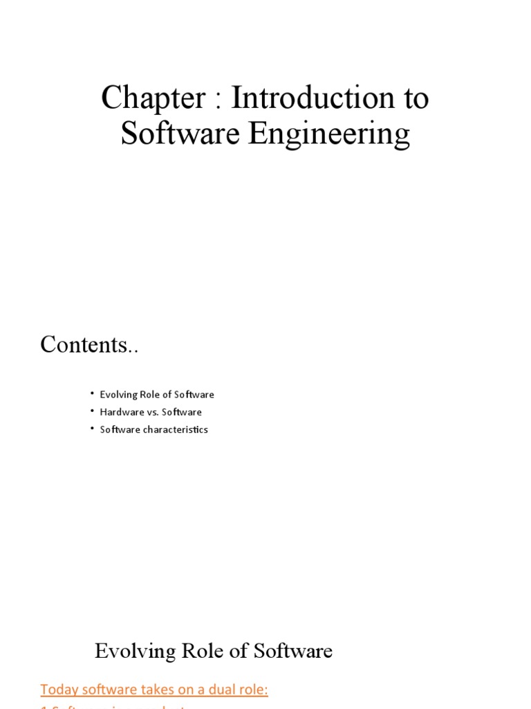 Chapter: Introduction To Software Engineering | PDF | Software | Software Development Process