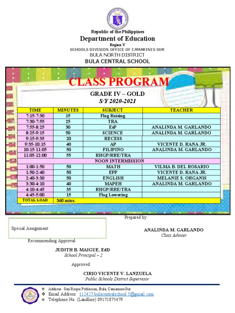 Class Program: Department of Education | PDF | Philippines