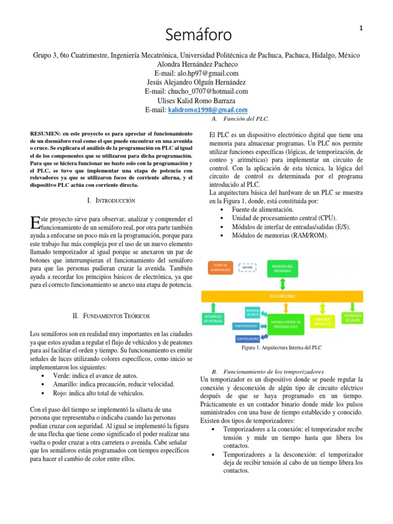 Reporte de Semaforo | PDF | Controlador lógico programable | Semáforo