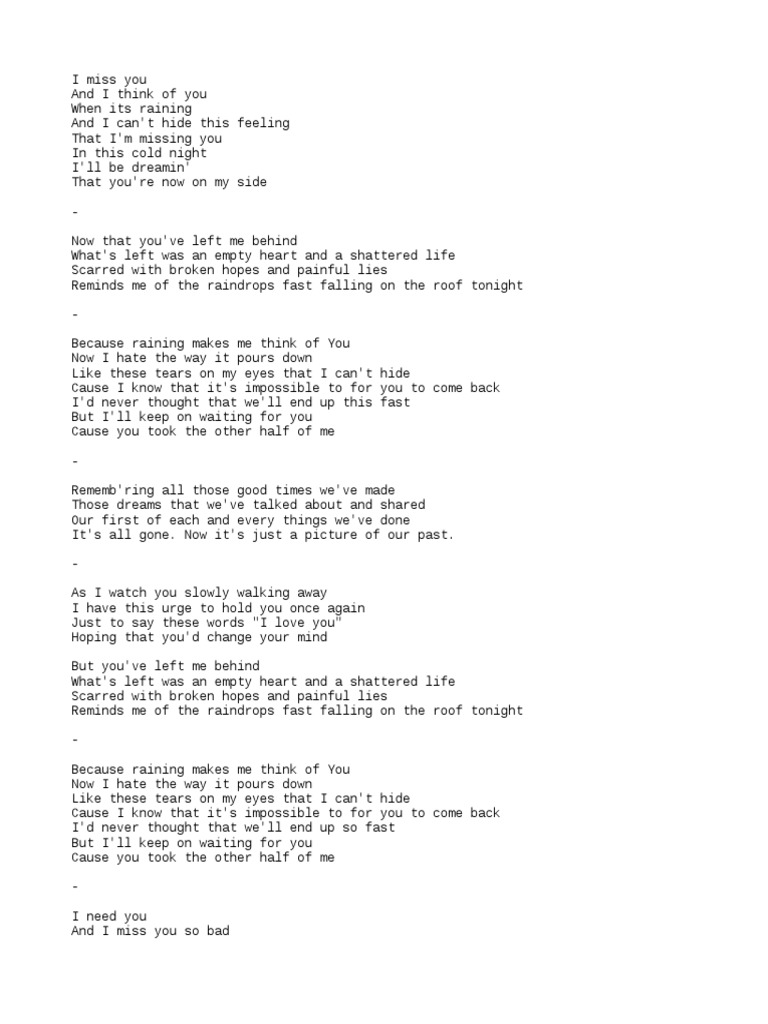 Raining Makes Me Think of You | PDF