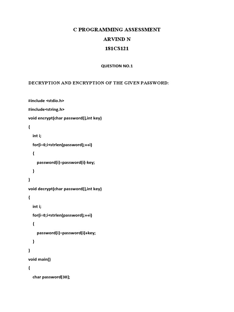 Encryption and Decryption Code 121 | PDF