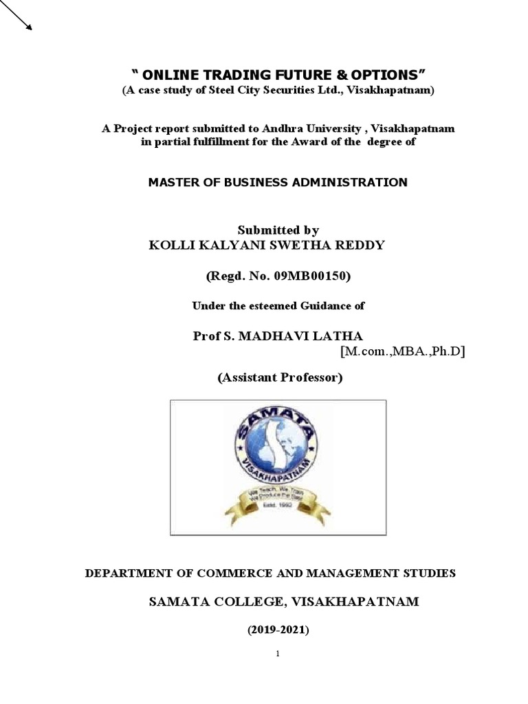 Swetha Project | PDF | Financial Markets | Securities (Finance)