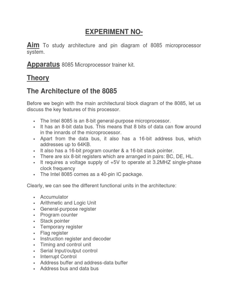 Eec Practical 8085 Microprocessor | PDF | Central Processing Unit ...