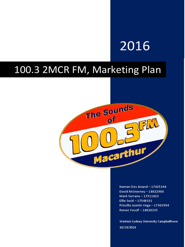 100.3 2MCR FM, Marketing Plan | PDF | Radio Broadcasting | Marketing
