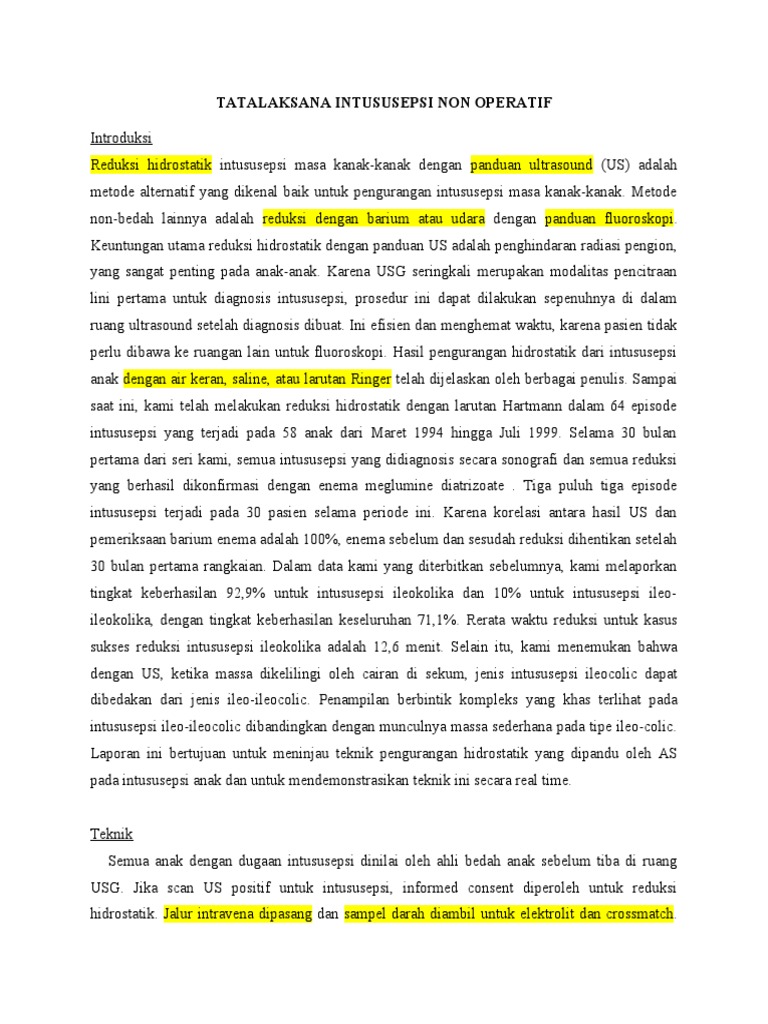 Reduksi Intususepsi Anak | PDF | Sains & Matematika