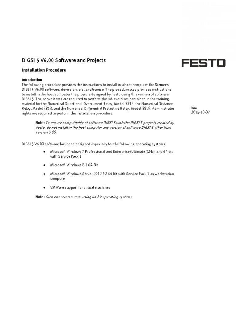 DIGSI 5 V6.00 Installation Procedure | PDF | Installation (Computer ...