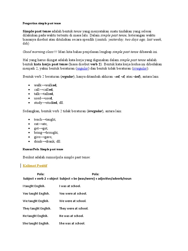 Simple Past Tense Guide | PDF | Verb | Linguistic Typology