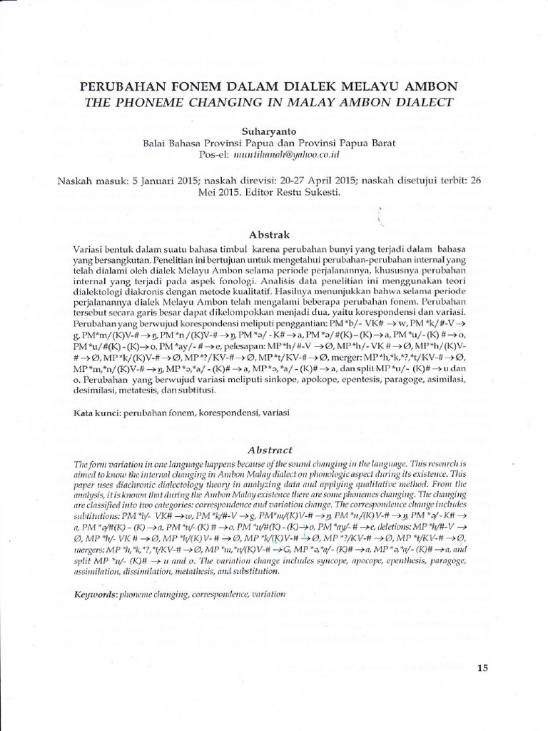 21 Untk Absn 8. FONOLOGI MELAYU AMBON | PDF
