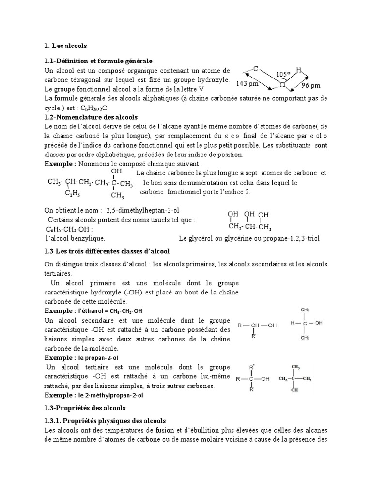 Oxydation Ménagée des Alcools | PDF | Aldéhyde | Alcool