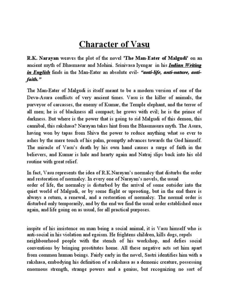 Character of Vasu | PDF