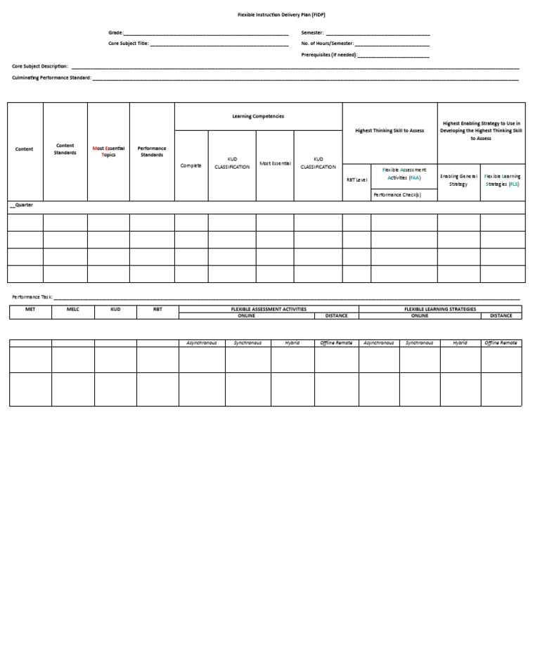 Workshop 1 FIDP Blank Template | PDF