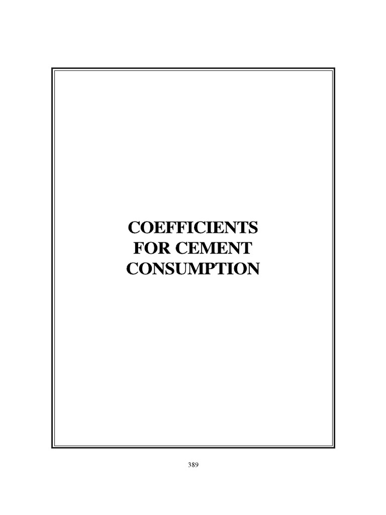 Cement Consumption CPWD | PDF