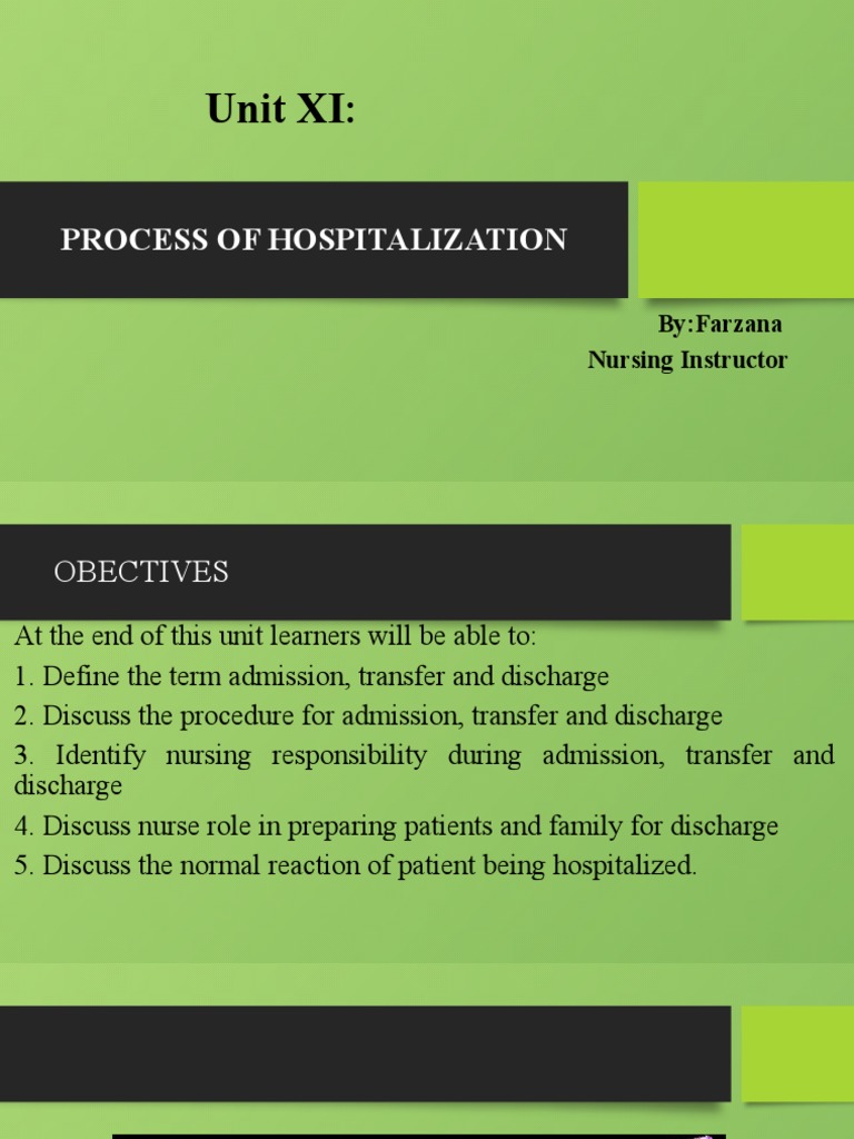 Process of Hospitalization | PDF | Patient | Hospital