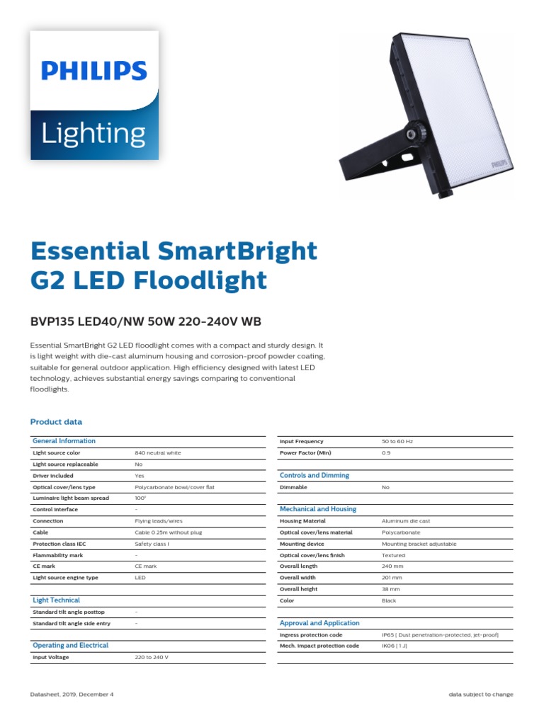 Philips Flood Light Catalogue | PDF | Electrical Engineering ...