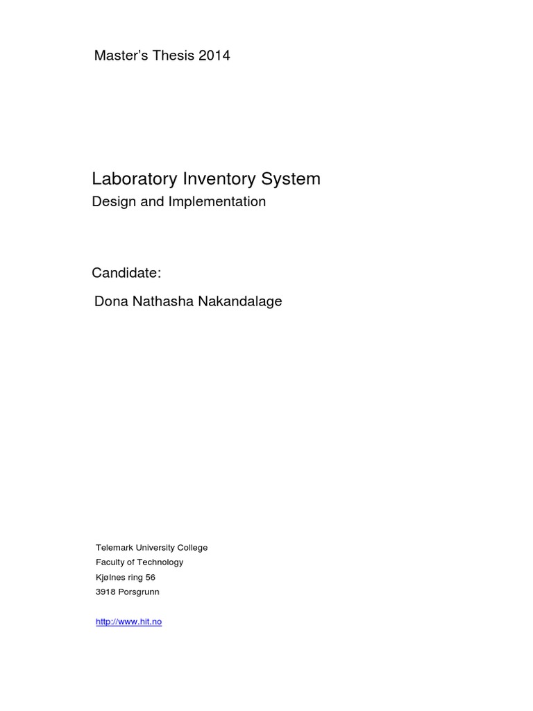 Laboratory Inventory System Thesis | PDF | Microsoft Sql Server ...