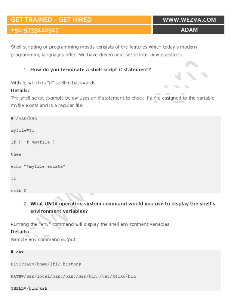 Shell Scripting Examples 2 Pdf Computer Architecture Operating System Technology